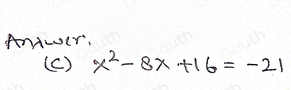 Solved: The complex solutions of which equation have a real component ...