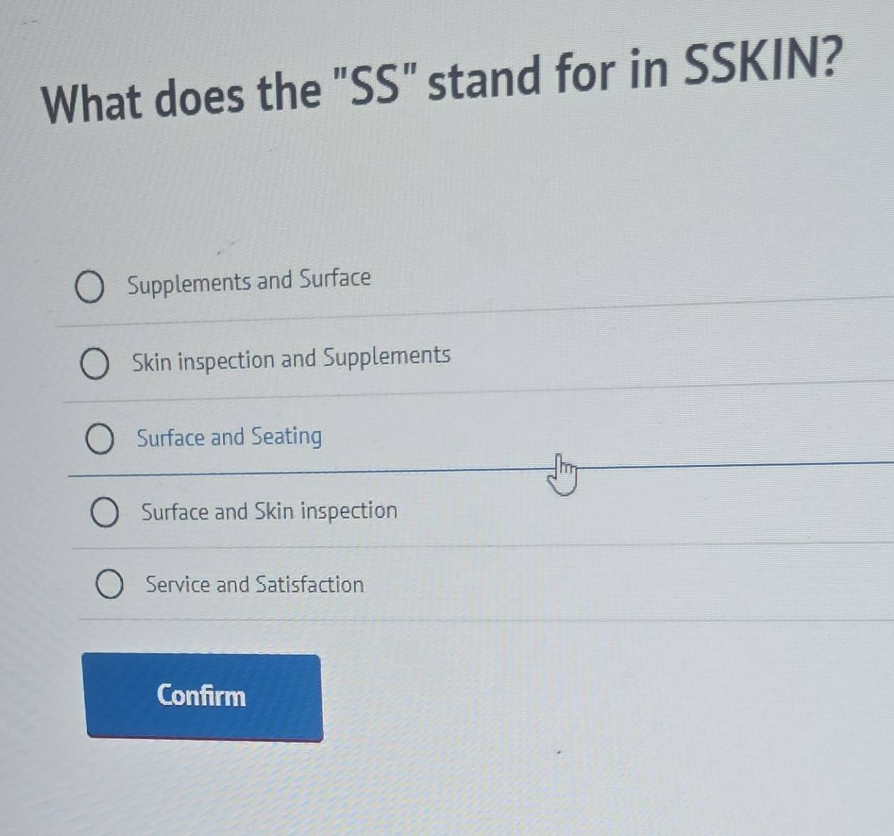 Solved: What does the "SS" stand for in SSKIN? Supplements and Surface ...