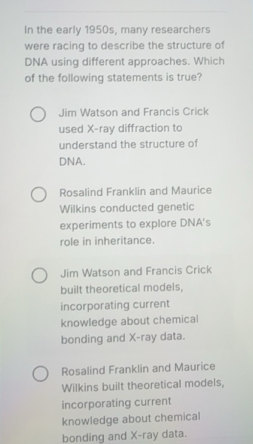 Solved: In the early 1950s, many researchers were racing to describe ...