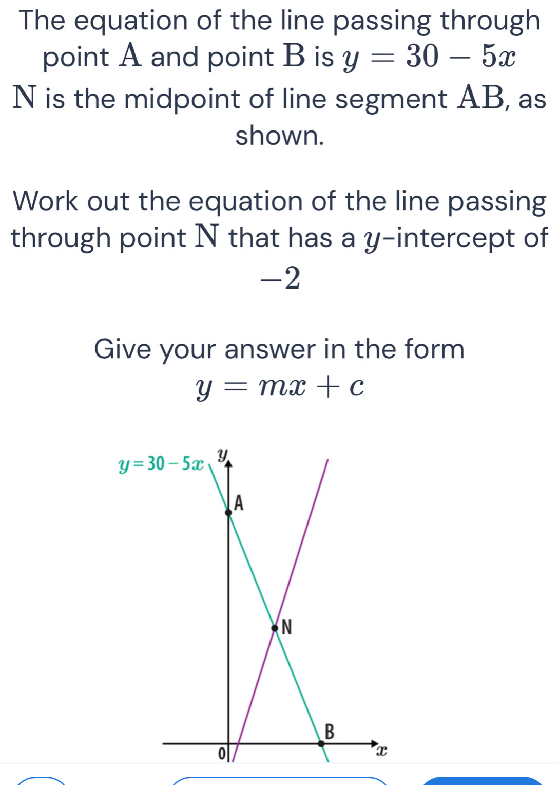 Solved: The equation of the line passing through point A and point B is ...