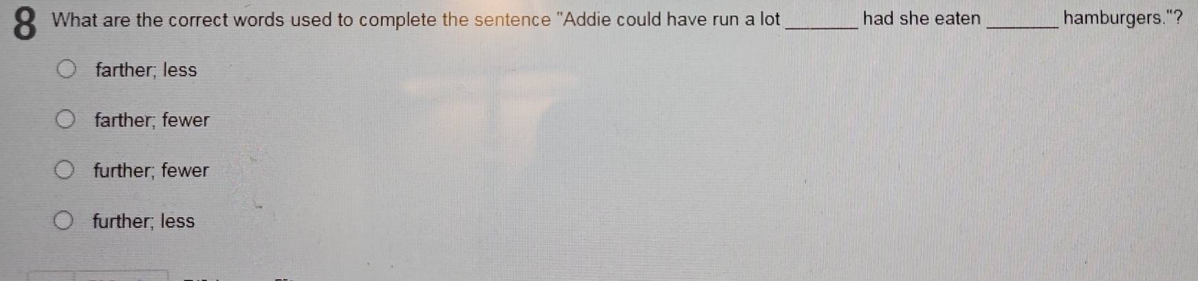 Solved: What are the correct words used to complete the sentence "Addie ...