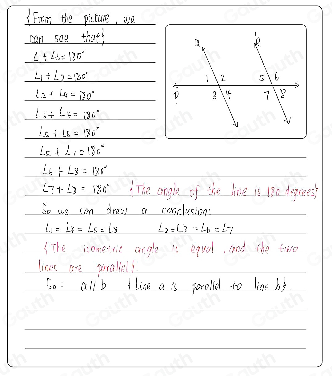 Solved: Select all the conclusions you can draw if you know that ∠ 1≌ ∠ ...