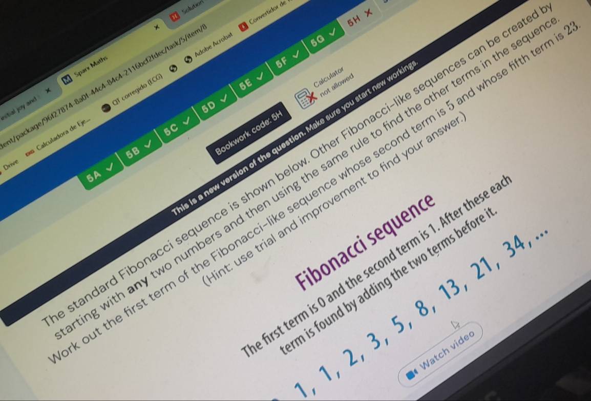 Resuelto:Solution 5H X + Ádobe Ácrobal Convertidor de 5G 5F 5E ...