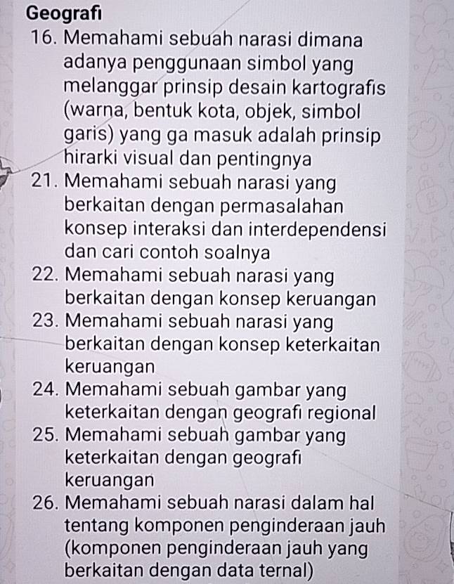 Telah dijawab:Geografi 16. Memahami sebuah narasi dimana adanya ...