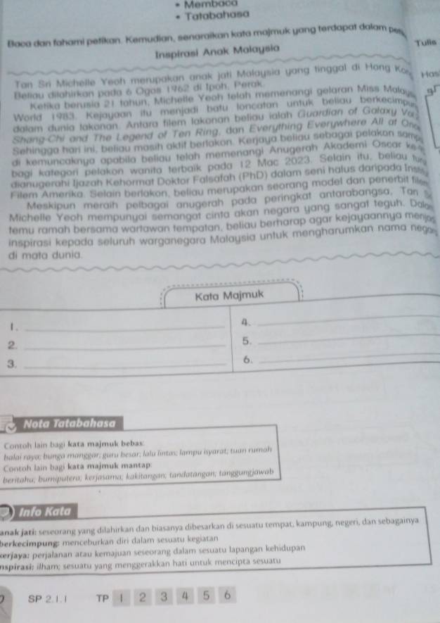 Selesai:Membaca Tatabahasa Baca dan fahami petikan. Kemudian ...