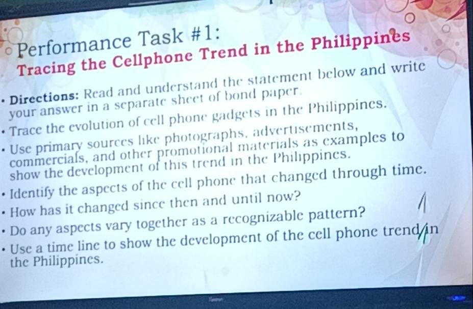 Solved: Performance Task #1: Tracing the Cellphone Trend in the ...