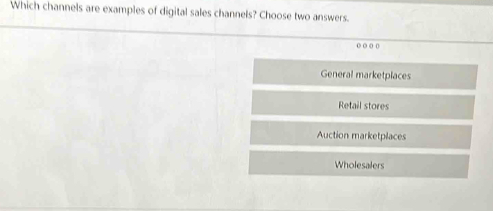 Solved: Which channels are examples of digital sales channels? Choose ...
