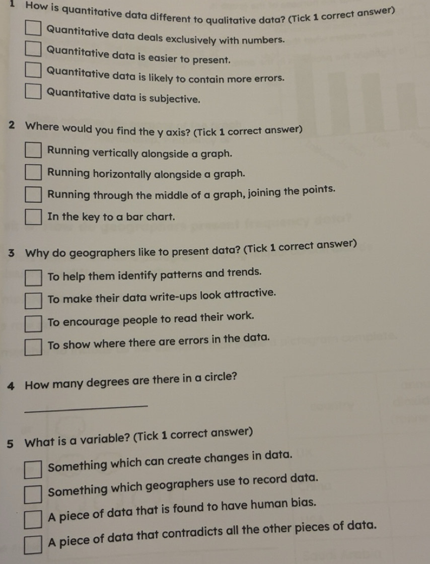 Solved: How is quantitative data different to qualitative data? (Tick 1 ...