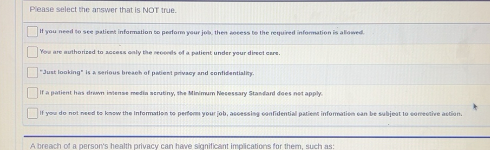 Solved: Please select the answer that is NOT true. If you need to see ...