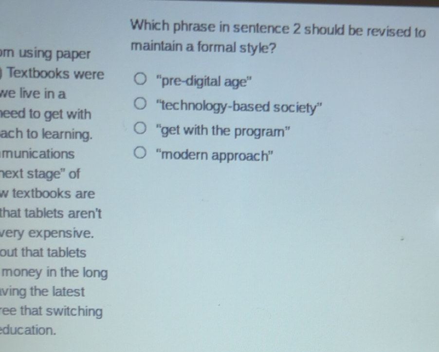 Solved: Which phrase in sentence 2 should be revised to m using paper ...