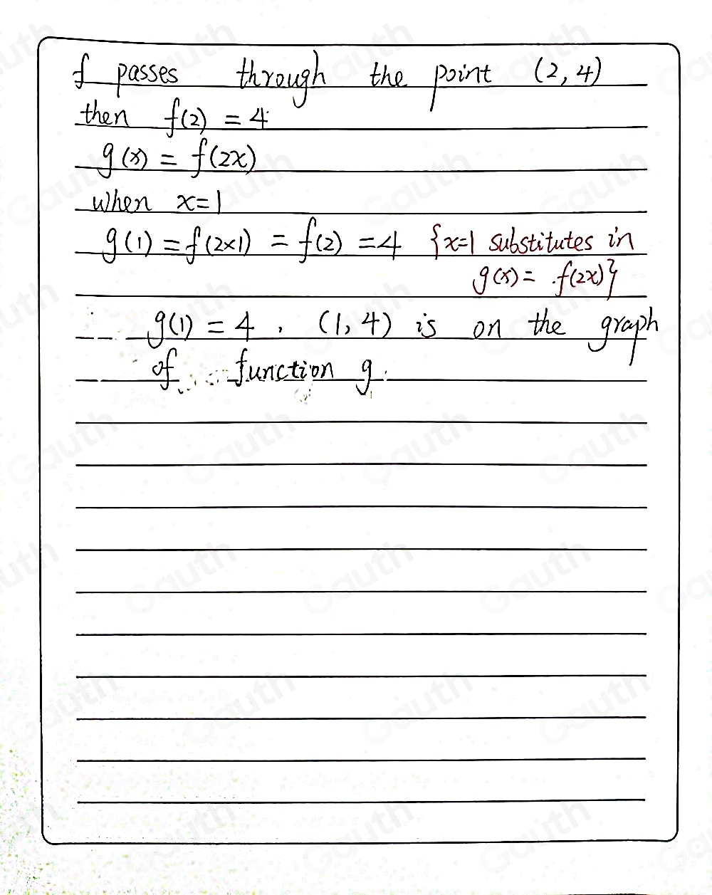 Solved: The graph of exponential function f passes through the point (2 ...