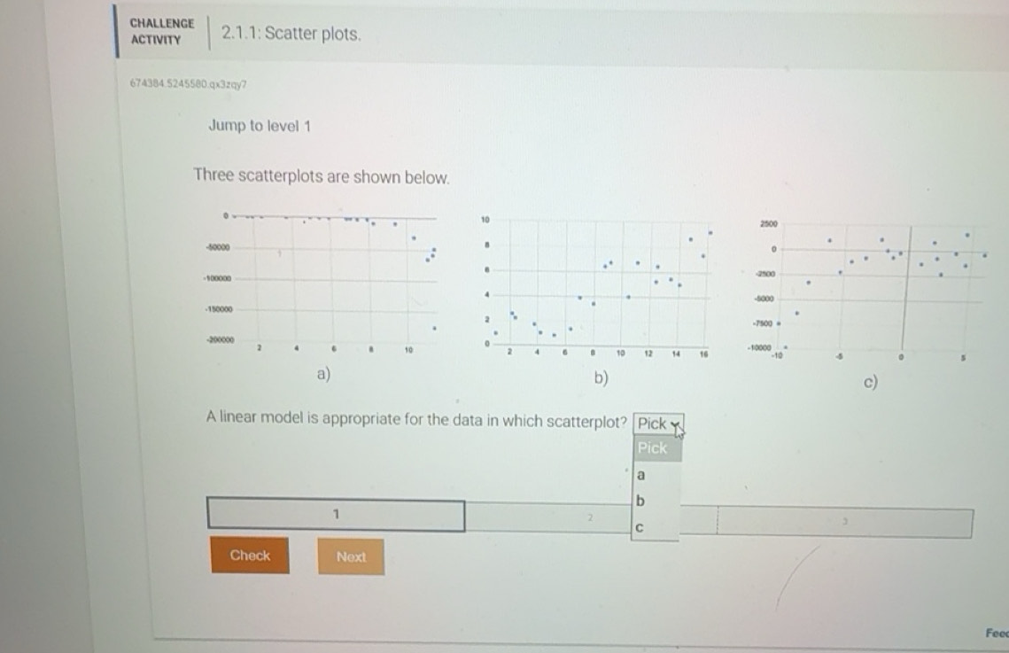 Solved: CHALLENGE ACTIVITY 2.1.1: Scatter plots. 674384.5245580.qx3zqy7 ...