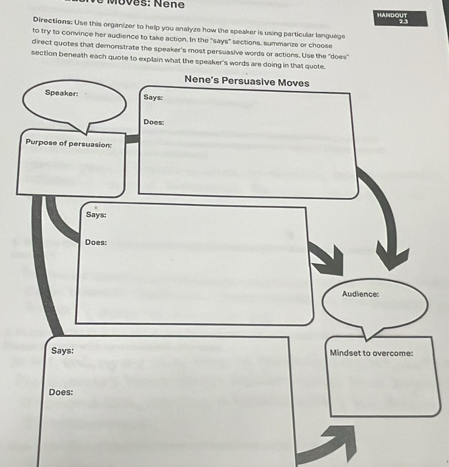 Solved: Moves: Néne HANDOUT 2.3 Directions: Use this organizer to help ...
