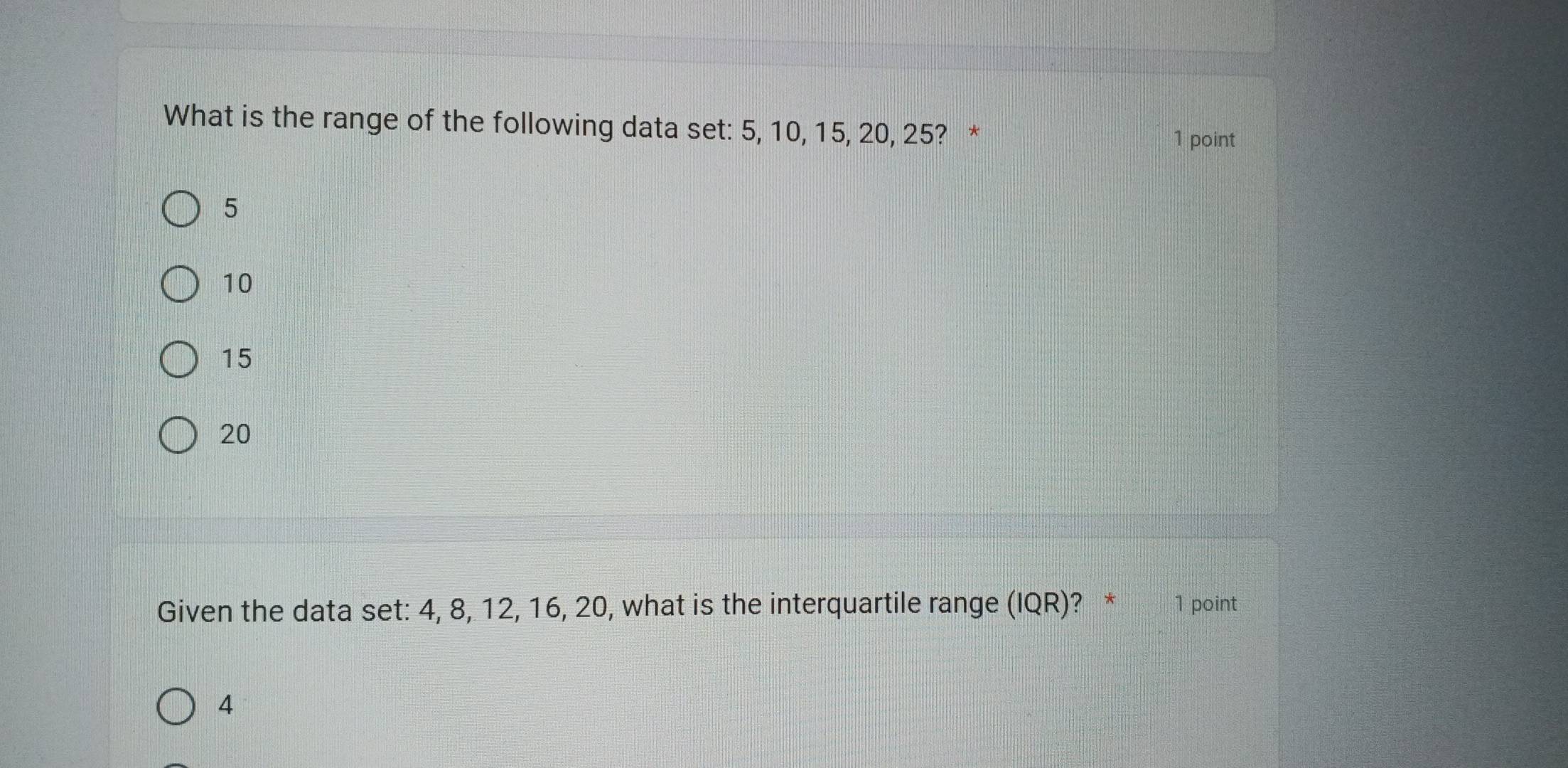 Solved: What is the range of the following data set: 5, 10, 15, 20, 25 ...