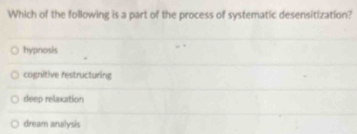 Solved: Which of the following is a part of the process of systematic ...