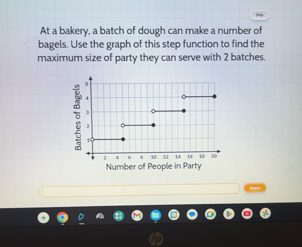 Solved: Skip At a bakery, a batch of dough can make a number of bagels ...