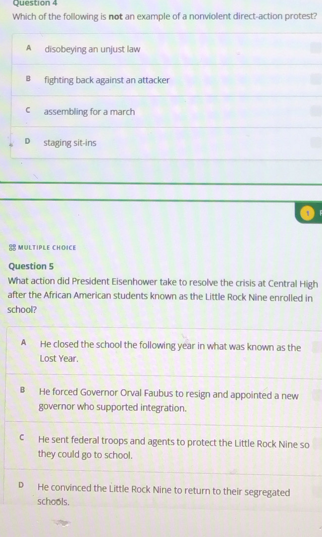 Solved: Which of the following is not an example of a nonviolent direct ...