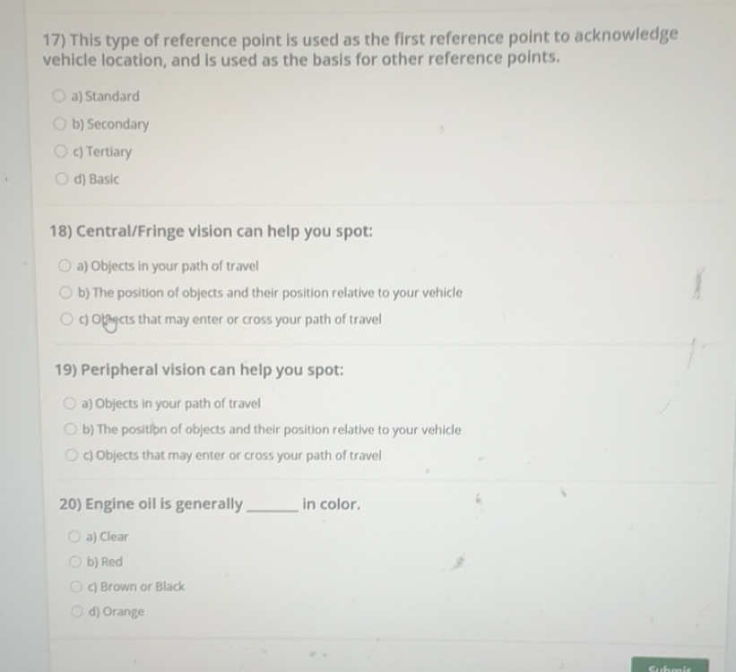 Solved: This type of reference point is used as the first reference ...