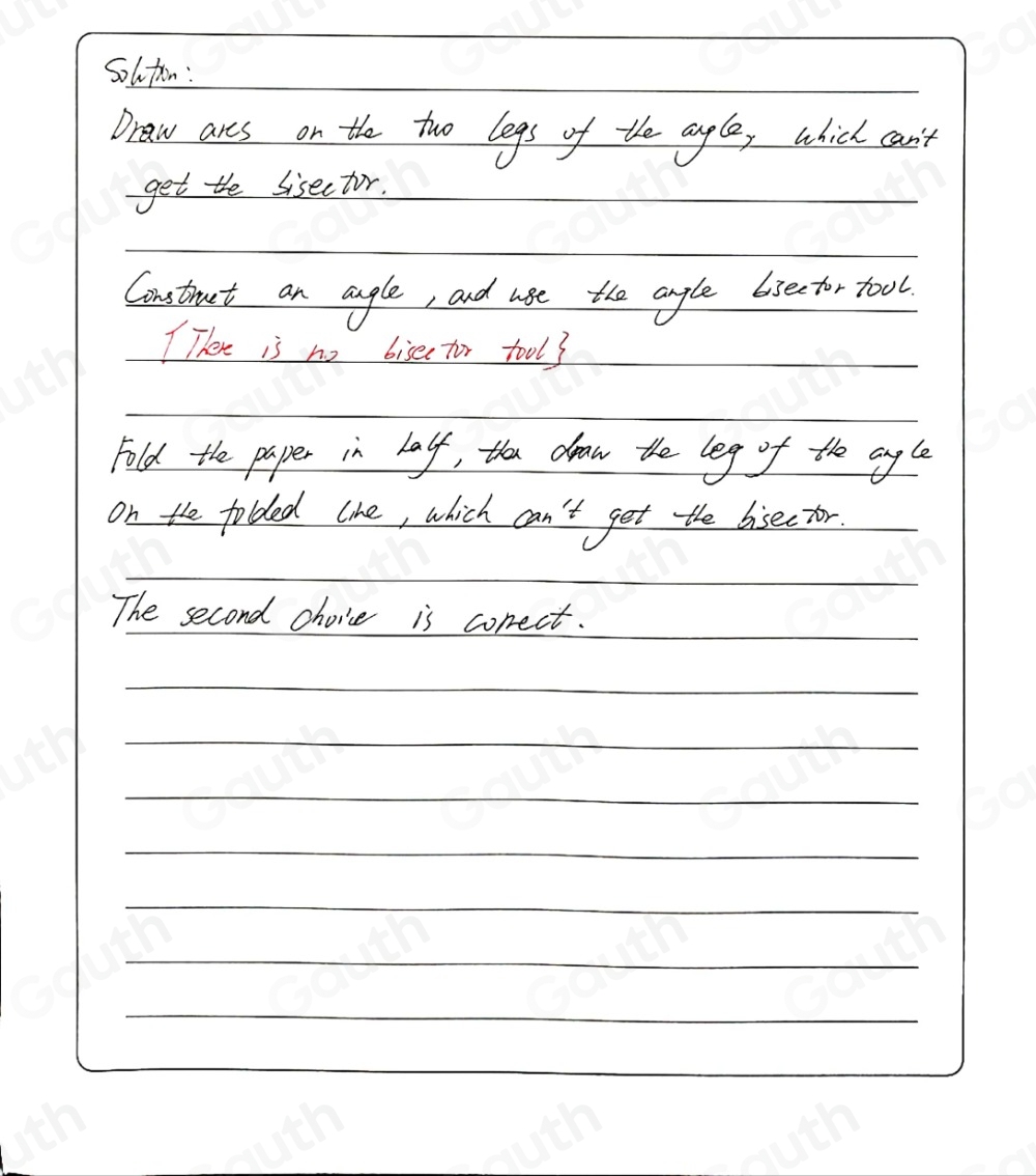 Solved: How can paper folding be used to draw an angle bisector for a ...