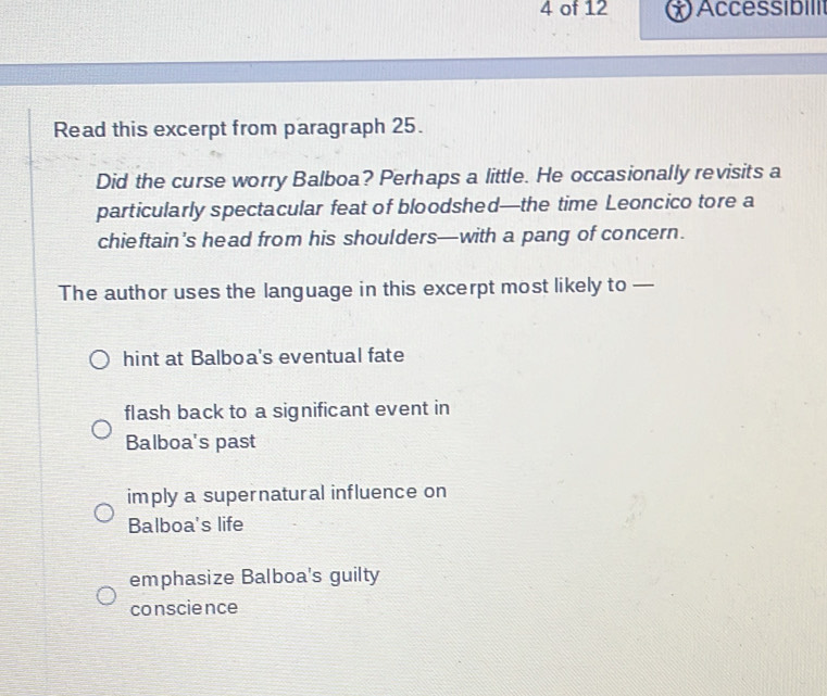 Solved: of 12 Accessibil Read this excerpt from paragraph 25. Did the ...