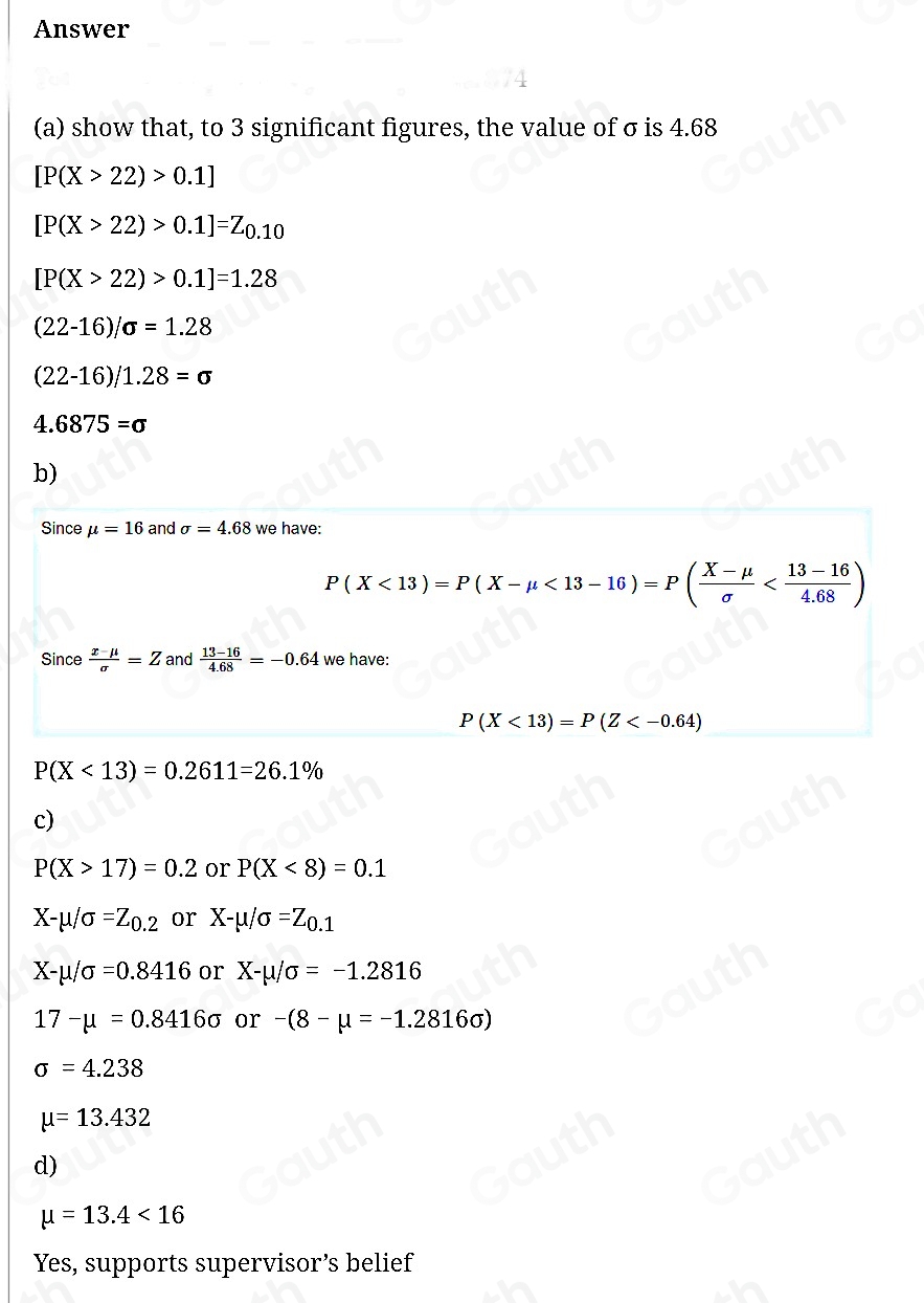 Solved: A company has a customer services call centre. The company ...
