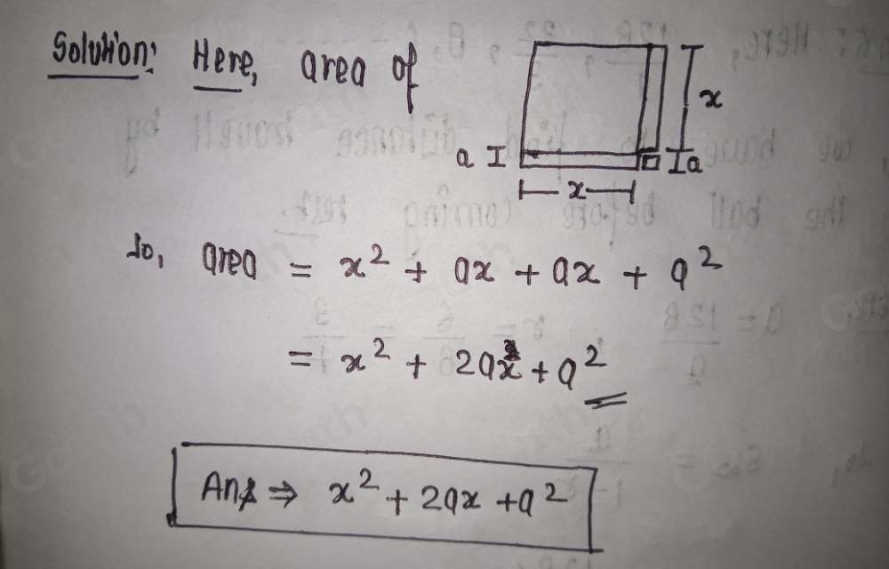 Solved: The image below is a geometric representation of Completing the ...