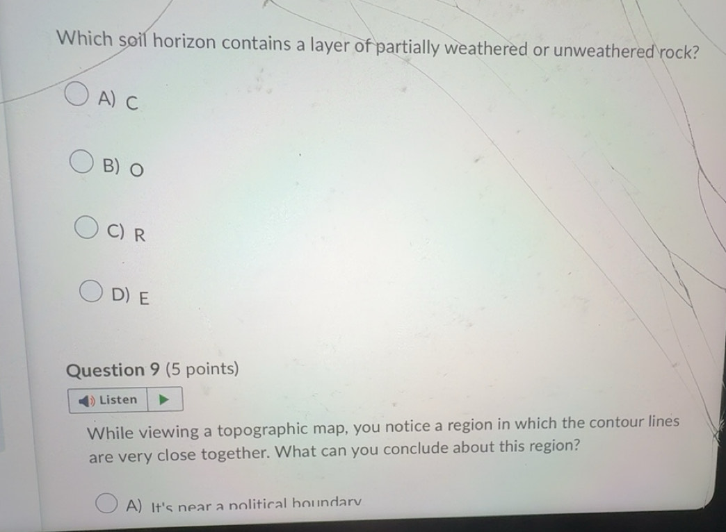 Solved: Which soil horizon contains a layer of partially weathered or ...