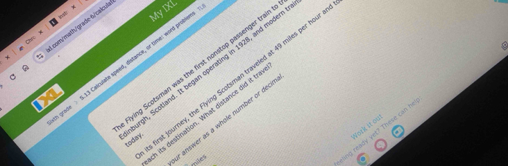Solved: inst ixl.com/math/grade-6/calcu grade S.13 Calculate speed ...