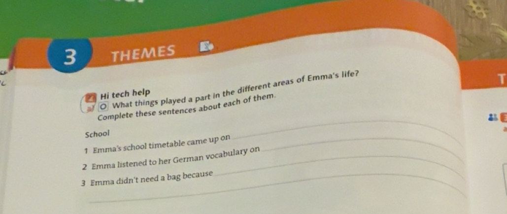 Gelöst:THEMES O What things played a part in the different areas of ...