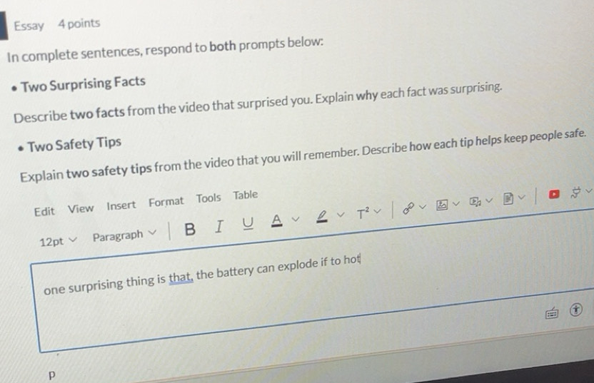 Gelöst:Essay 4 points In complete sentences, respond to both prompts ...