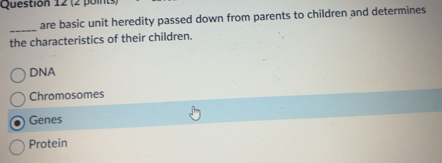 Solved: are basic unit heredity passed down from parents to children ...