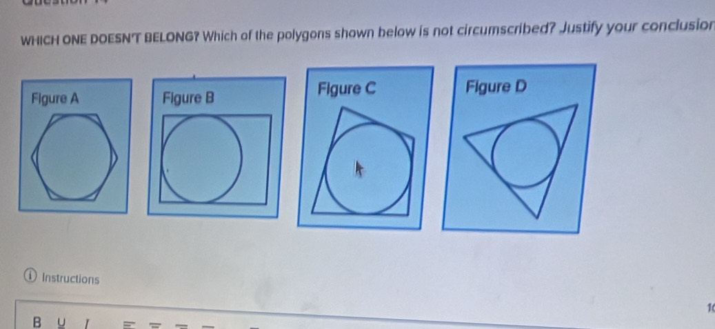 Solved: WHICH ONE DOESNT BELONG? Which of the polygons shown below is ...