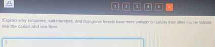 Solved: 1 2 3 4 s 6 Expllain why estuaries, salt marshes, and mangrove ...