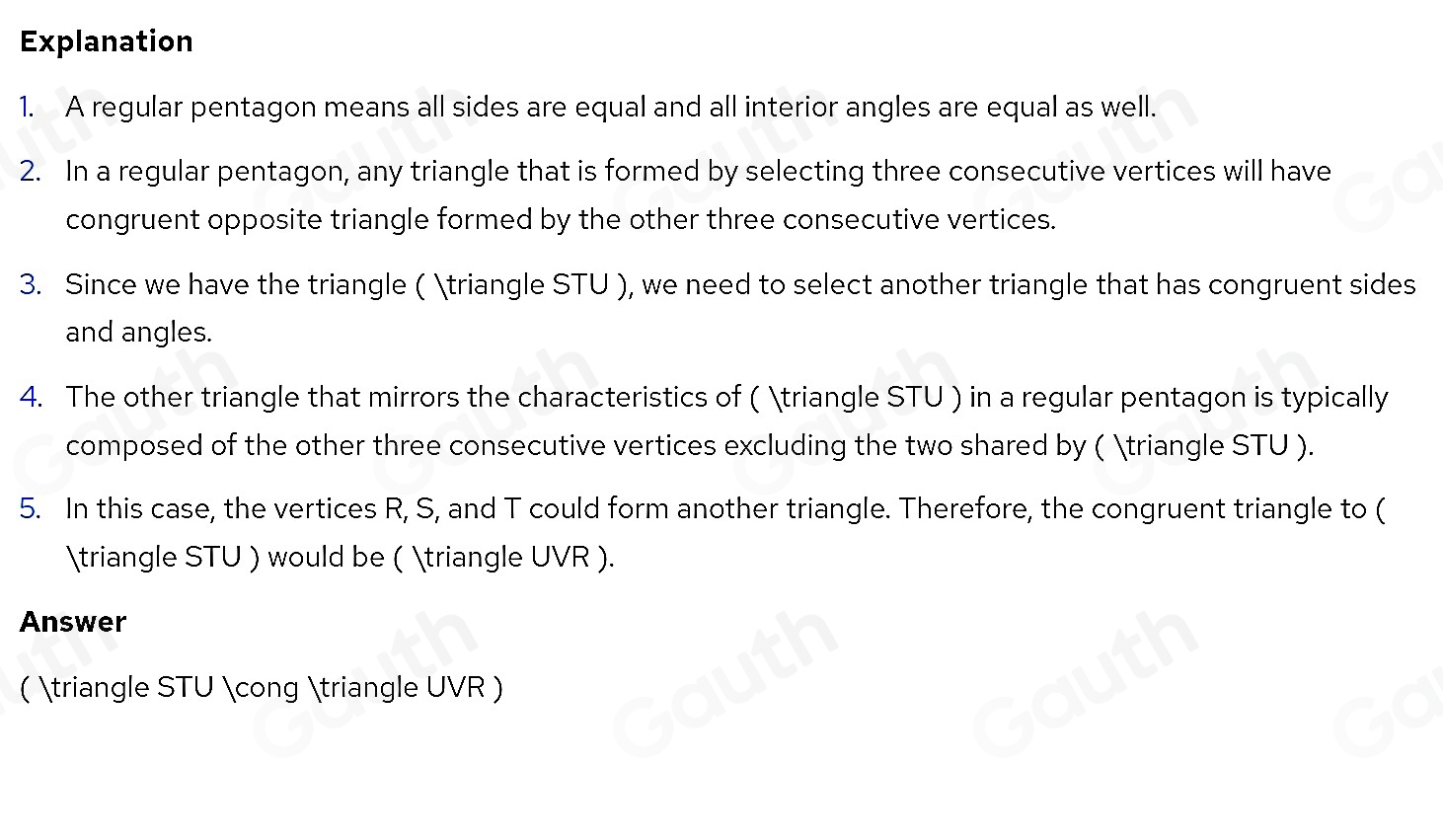 Solved: Use the given information to name two triangles that are ...
