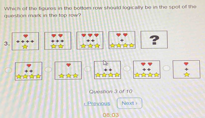 Solved: Which of the figures in the bottom row should logically be in ...