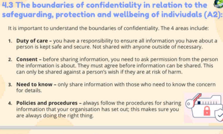 Solved: 4.3 The boundaries of confidentiality in relation to the ...