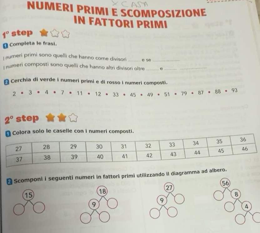 Risolto:NUMERI PRIMI E SCOMPOSIZIONE IN FATTORI PRIMI 1° stop Completa ...