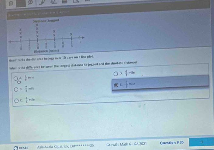 Solved: Brad tracks the distance he jogs over 10 days on a line plot ...