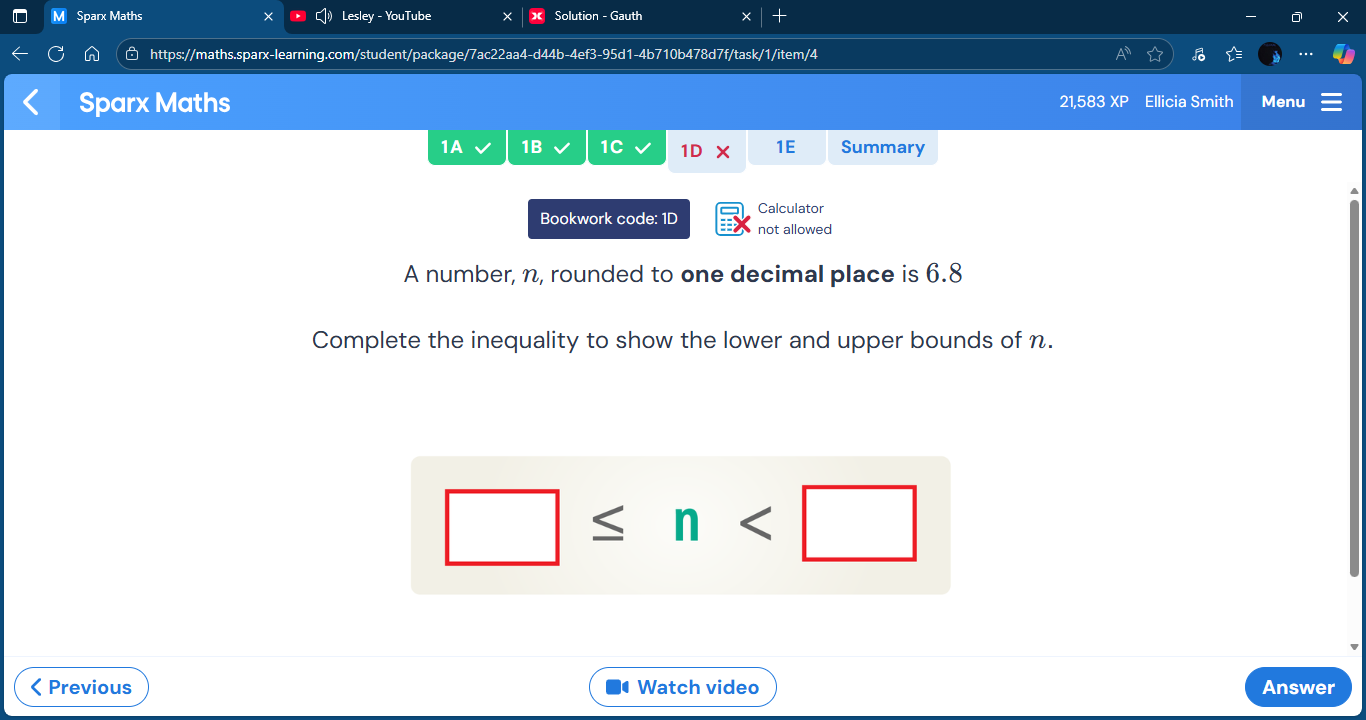 Solved: Sparx Maths Lesley - YouTube Solution - Gauth n https://maths ...