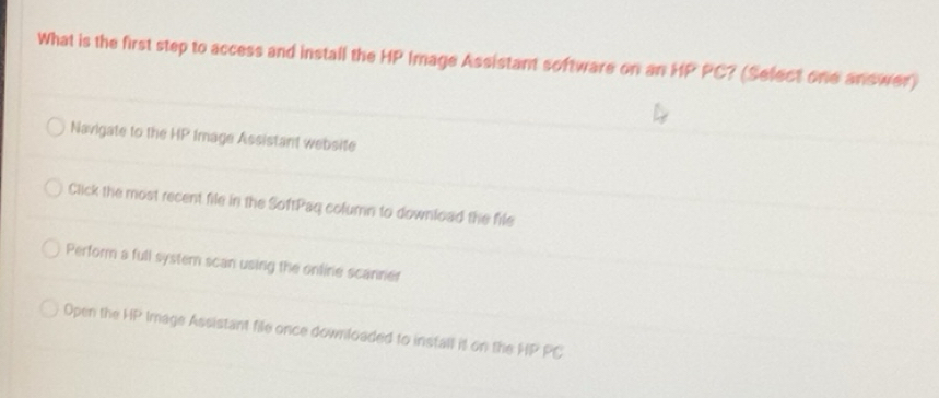 Solved: What is the first step to access and install the HP Image ...