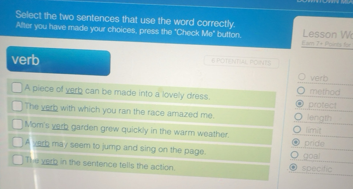 Solved: Select the two sentences that use the word correctly. After you ...