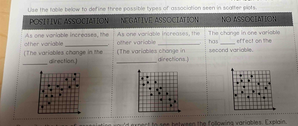 Solved: Use the table below to define three possible types of ...