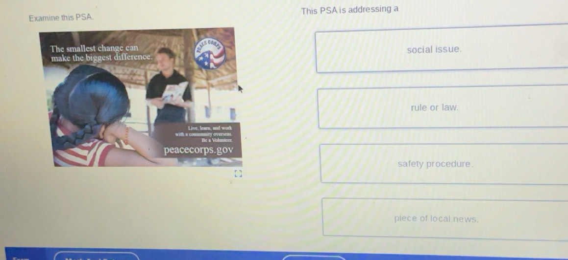 Solved: Examine this PSA. This PSA is addressing a social issue. rule ...