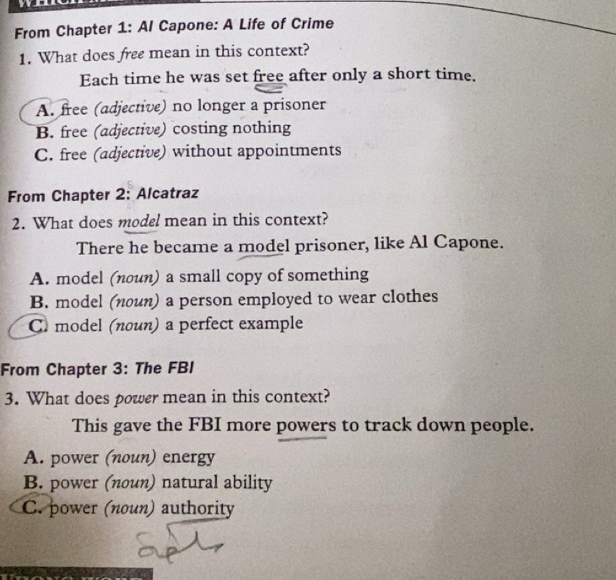 Gelöst:From Chapter 1: Al Capone: A Life of Crime 1. What does free ...