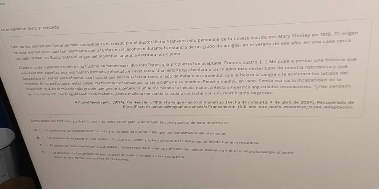 Resuelto:ee el siguiente texto y responde. Uno de los monstruos ...