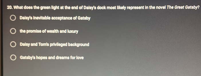 Solved: What does the green light at the end of Daisy's dock most ...