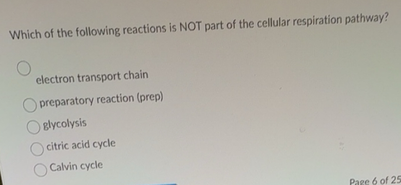 Solved: Which of the following reactions is NOT part of the cellular ...