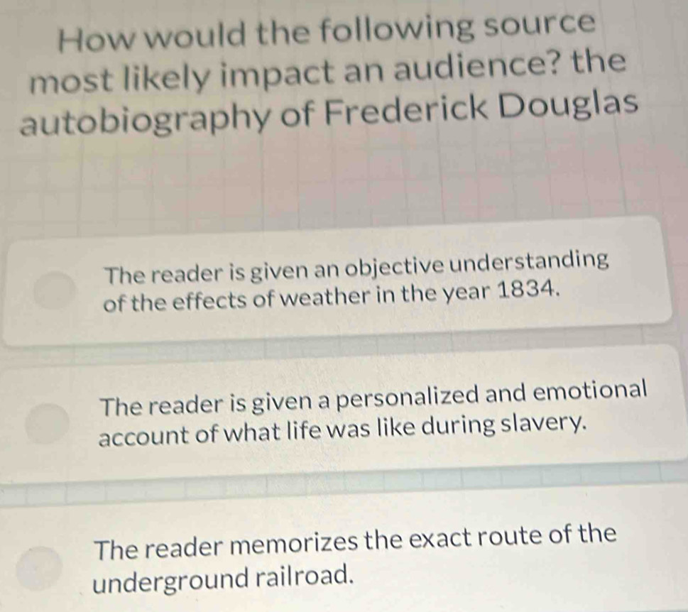 Solved: How would the following source most likely impact an audience ...
