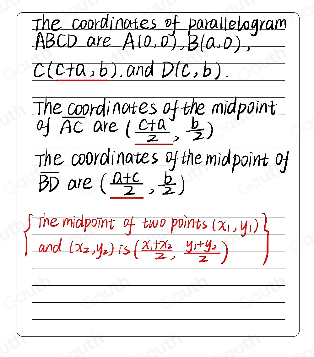 Solved: Complete the coordinate proof of the theorem. Given: ABCD is a ...