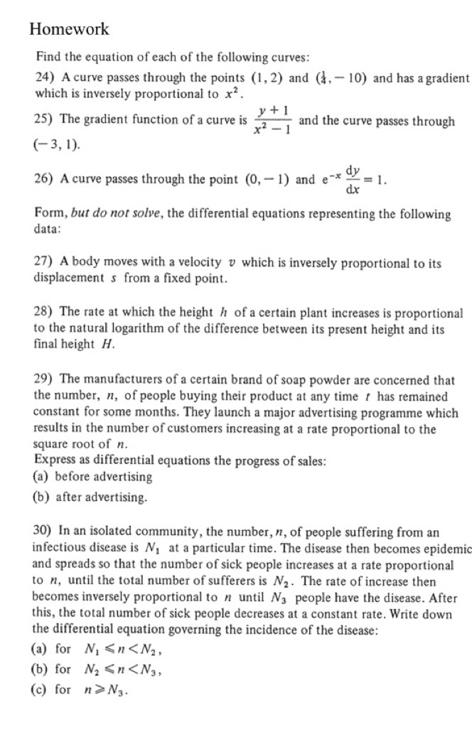 Solved: Homework Find the equation of each of the following curves: 24 ...